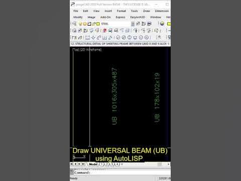 Draw UNIVERSAL BEAM UB using AutoLISP - YouTube