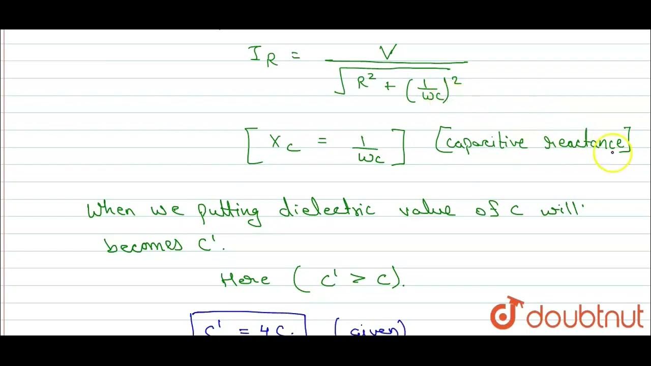 A sereis R-C circuit is connected to AC voltage source. Consider two cases, (A) when C is withou ...