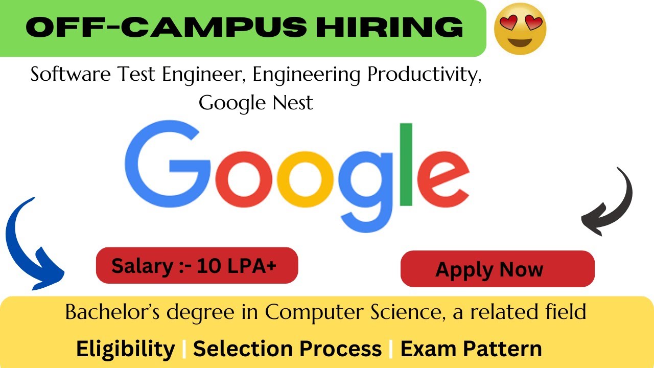 Google Fresher Recruitment🔥| Software Jobs | Off Campus drive for ...