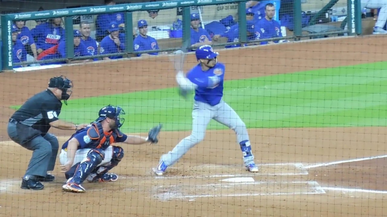 Javier Baez at bat...Cubs. vs. Astros...3/30/17...Minute Maid Park ...