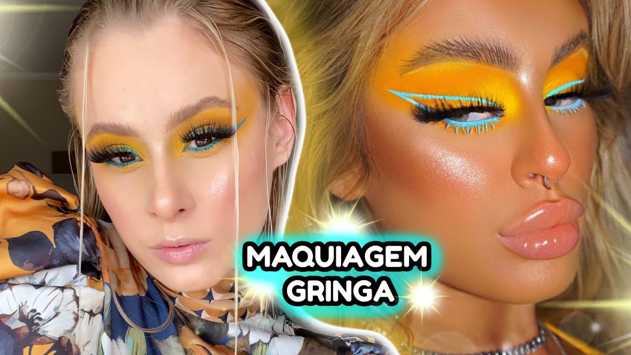 COPIANDO A MAKE ARTÍSTICA DA GRINGA MAIS DIFERENTE QUE FIZ - YouTube
