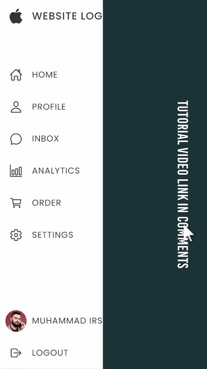 Sliding Sidebar Menu in Html and CSS #shorts - YouTube