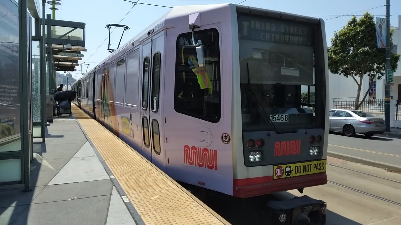 SF Muni 2002 Breda LRV3 #1546 on Route T Third Street - 2-Car Train ...