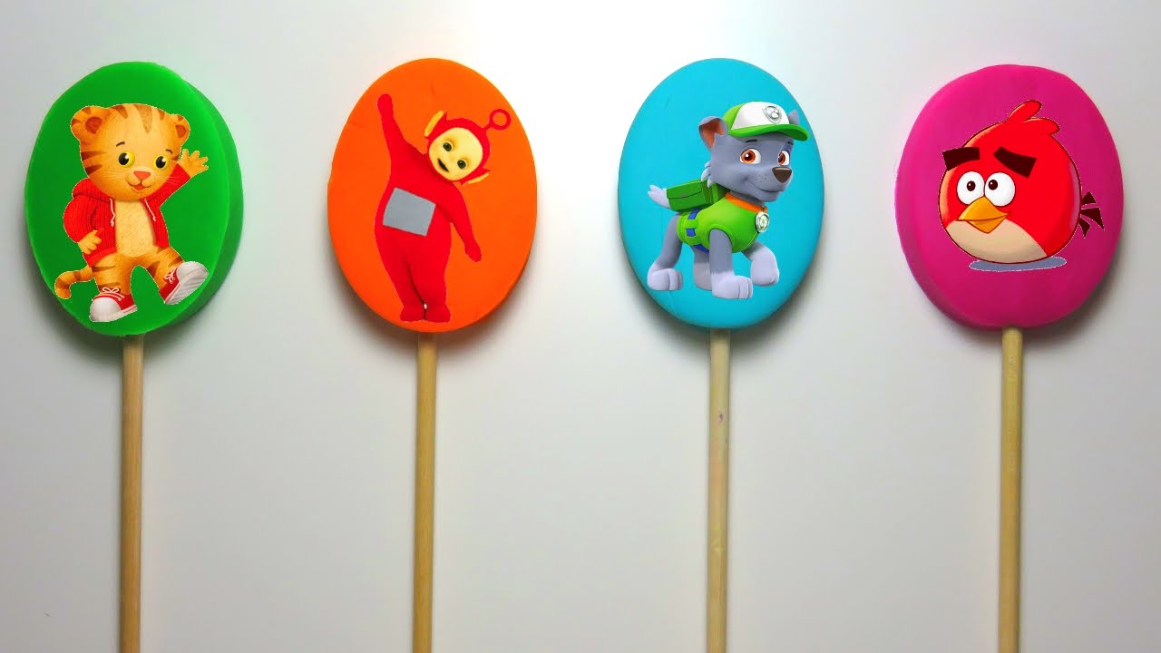 Play doh Lollipops Paw Patrol Angry Birds Daniel Tiger Teletubbies ...