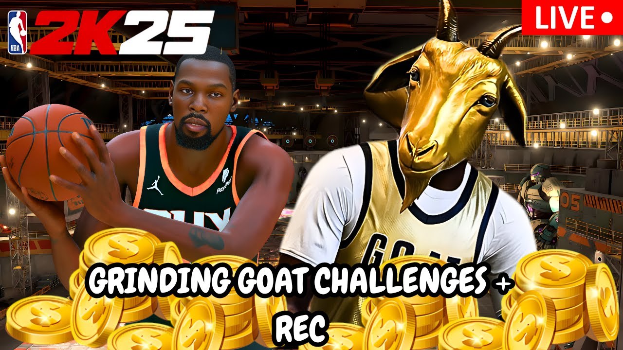 🔴📣GOAT CHALLENGES + REC ON MY 7FT KEVIN DURANT BUILD ON NBA 2K25🔴📣🔴📣 ...