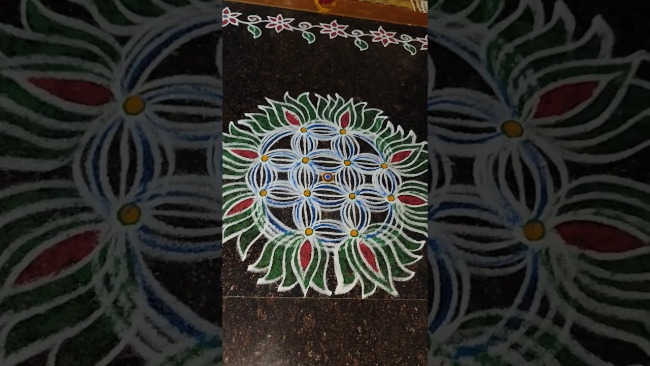 Beautiful free hand rangoli design for sunday udadi festival2025/ಸುಮಧುರ ...