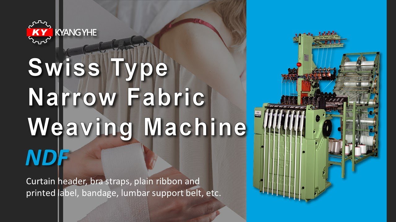 NDF Swiss Type Narrow Fabric Weaving Machine - YouTube