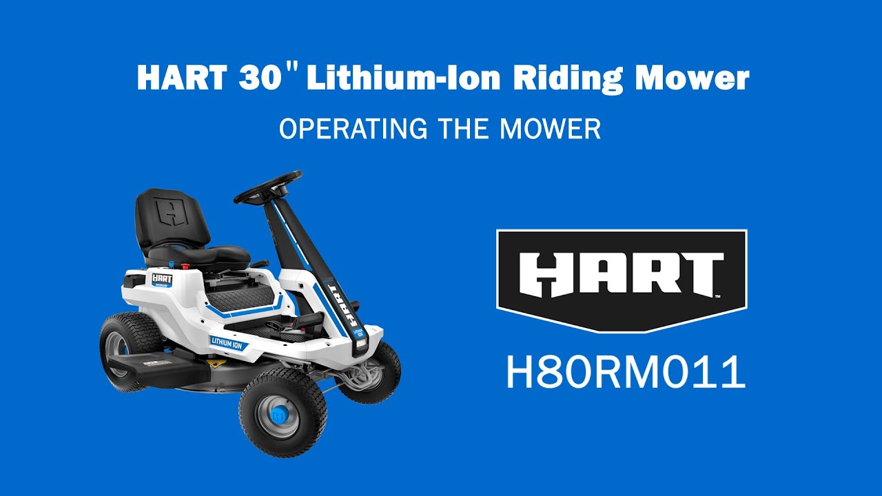 HART 30" Lithium-Ion Riding Mower Quick Start and Bagger Assembly - YouTube