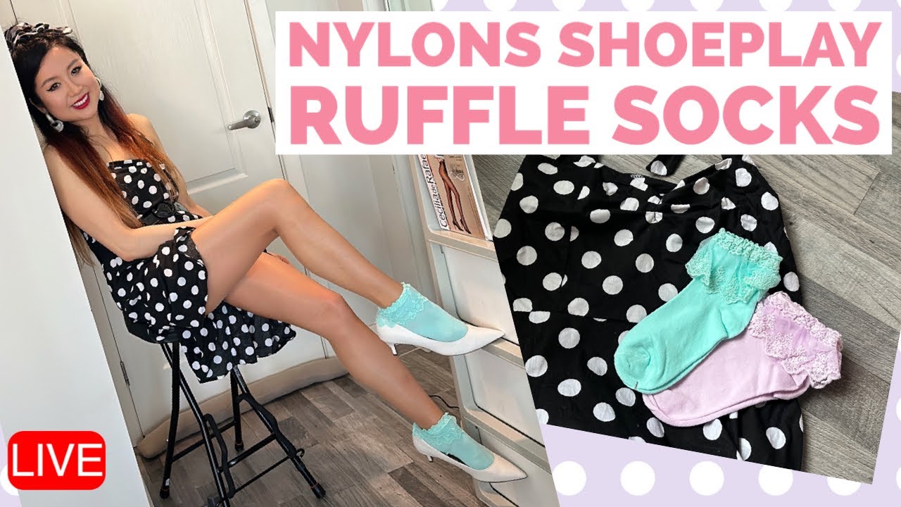 Layering Pantyhose Ruffle Socks Try On Heels Shoeplay, Nylons Stockings ...