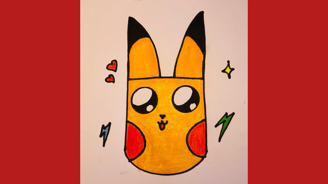 كيف ترسم بيكاتشو بحرف H كيوت خطوة بخطوة//How to draw a pikachu with the ...
