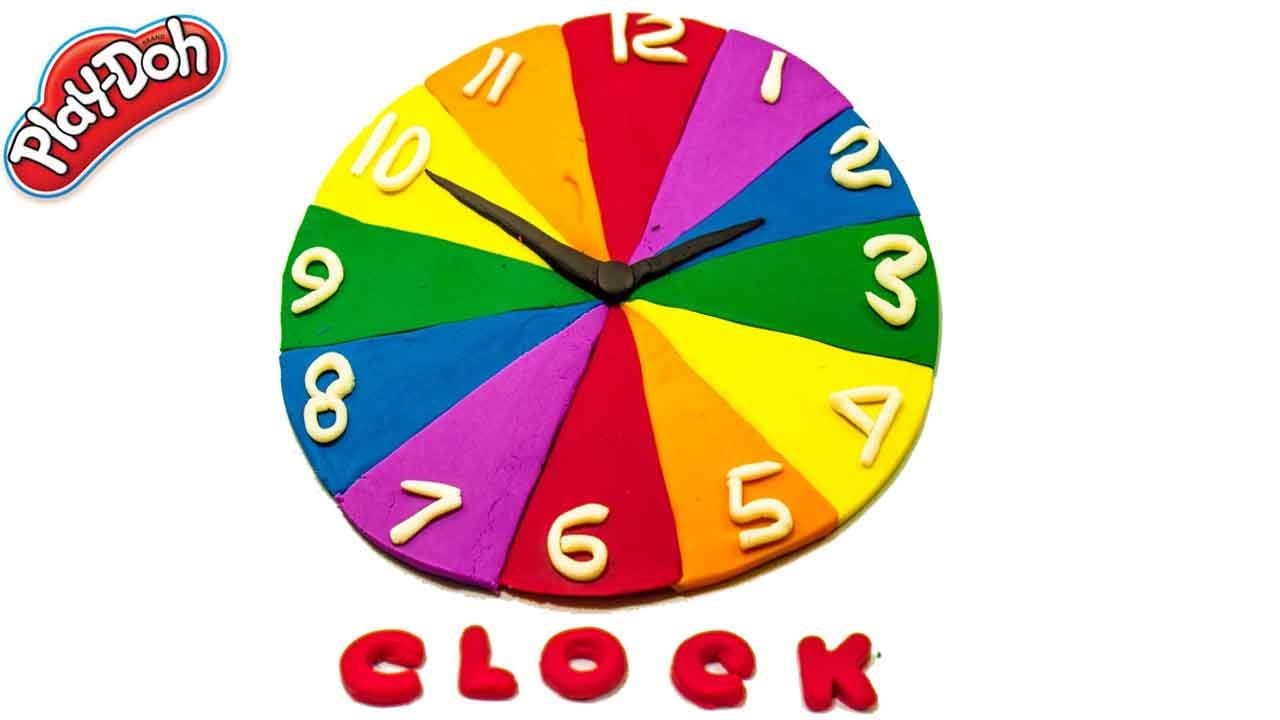 Learn Colors Making Rainbow Clock with Playdoh | Learn colors with ...