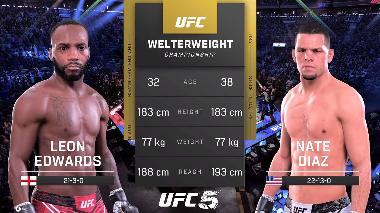 Leon Edwards vs Nate Diaz Full Fight - UFC 5 Fight Of The Night - YouTube