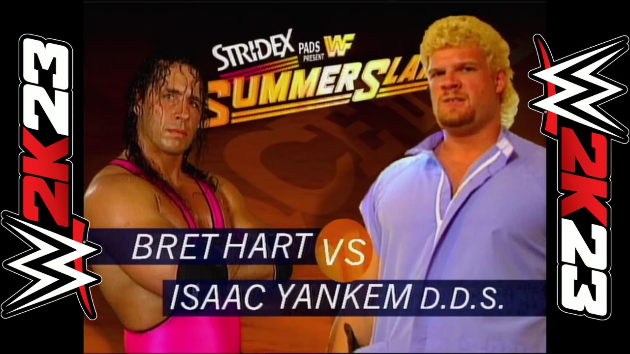 Bret Hart vs. Dr. Isaac Yankem (Kane) - WWF SummerSlam 1995 - WWE 2K23 ...