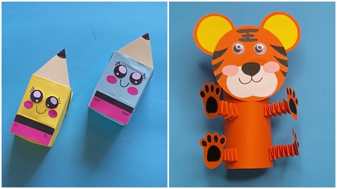 How to make a paper pencil box craft ideas | Paper Roll Lion Craft ...