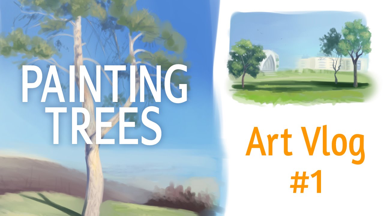 Painting Trees | Digital Painting Demo | Art Vlog #1 - YouTube