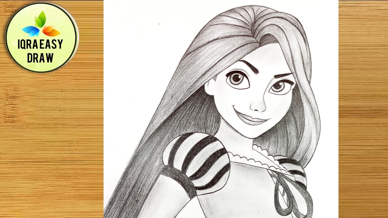 Disney Repunzel Drawing | How to Draw Princess Repunzel easy step by ...