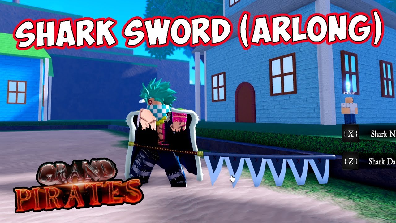 Shark Sword "Arlong Sword" Showcase Grand Pirates (Best Sword to Farm ...