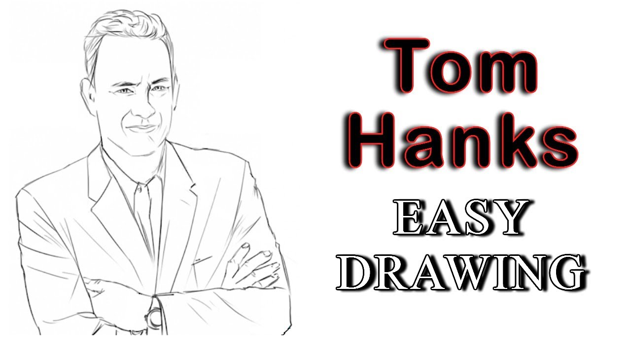 Tom Hanks Drawing Easy Sketch | How to Draw Young Tom Hanks | Captain ...