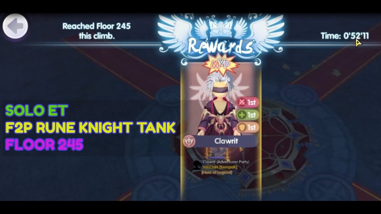 [RoX] Tutorial 1 Hand Rune Knight Solo Endless Tower Paling Easy Sampe ...