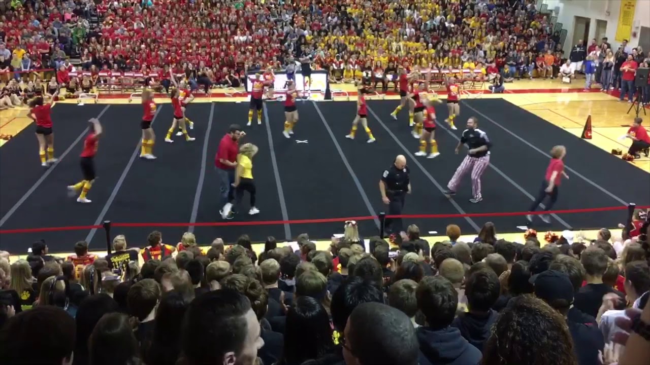 BHS Cheer and Staff Teams Pep Assembly Performance Final - YouTube