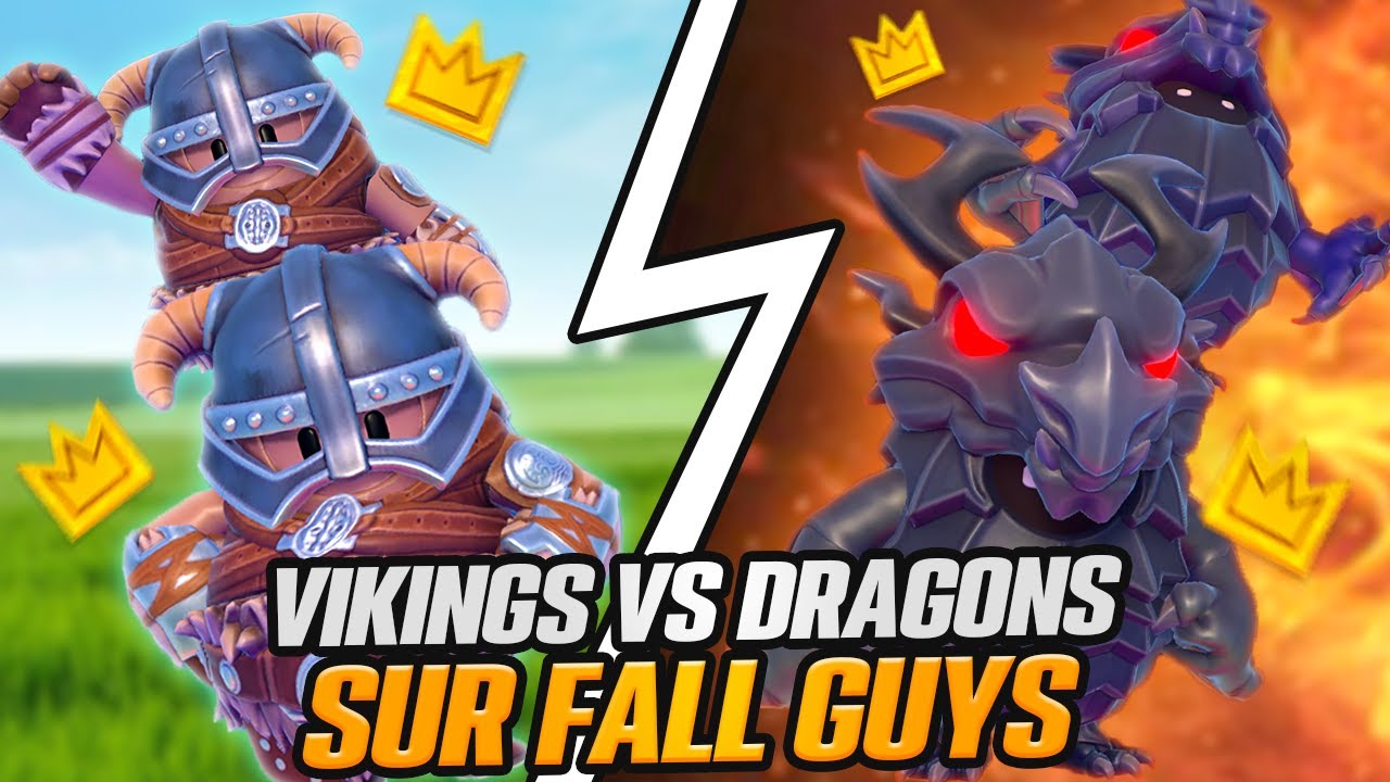 VIKINGS vs DRAGONS sur FALL GUYS (collab SKYRIM) - YouTube