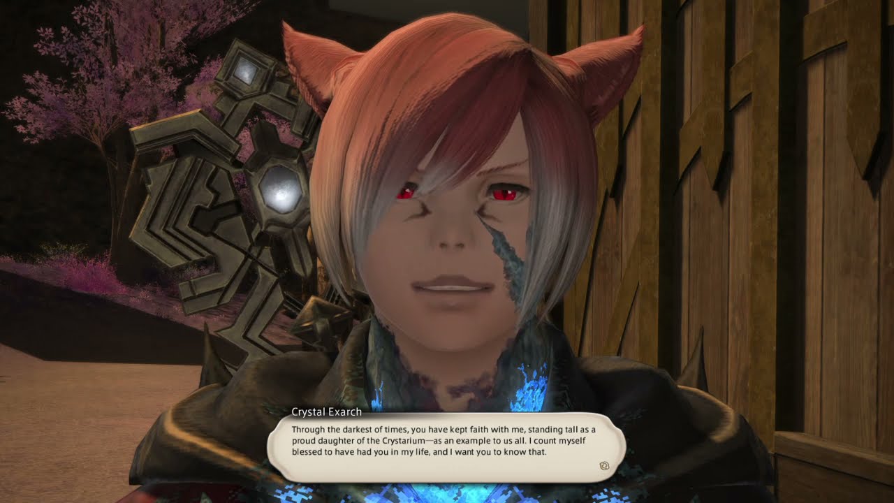 FFXIV 5.3 - Crystal Exarch says goodbye to Lyna - YouTube