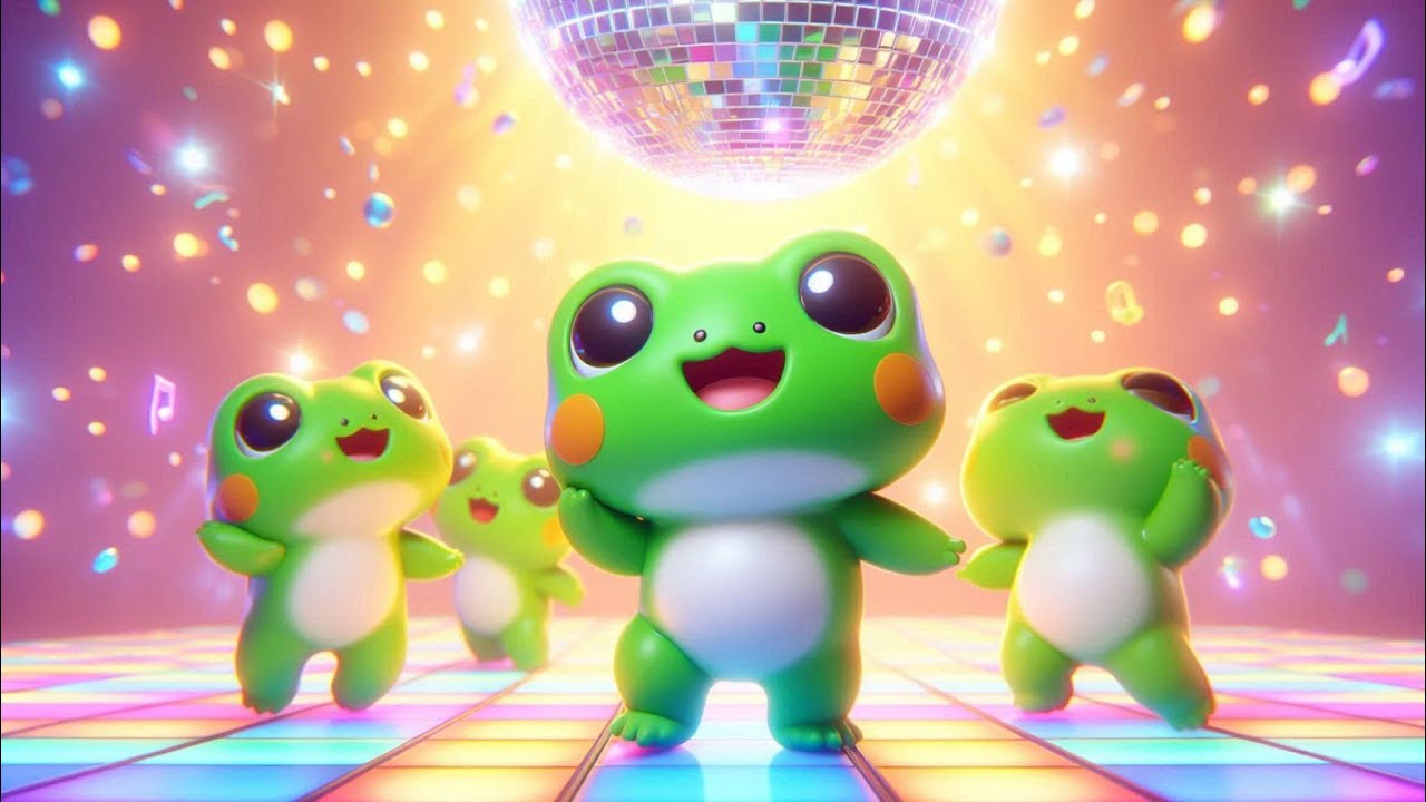 Five Green Frogs at a Disco | Nursery Rhymes & Kids Songs | Baby Songs ...