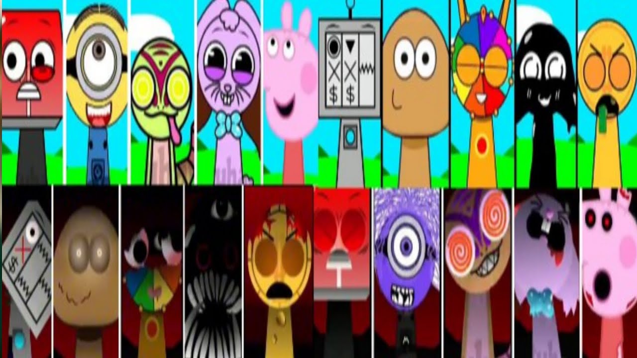 Sprunki incredibox🎃 NORMAL🎃 VS 🎃PYRAMIDEX🎃 VERSIONS! Sprunki people ...