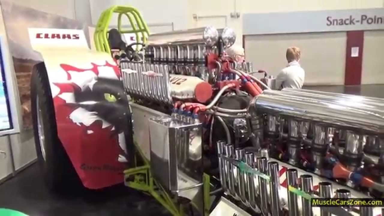 2500hp Green Monster Pulling Tractor V12 Allison Engine - 2014 Essen ...
