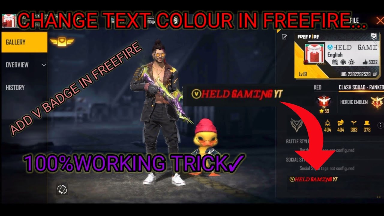 HOW TO WRITE COLOUR TEXT IN FREE FIRE | CHANGE FONT COLOR IN SIGNATURE ...