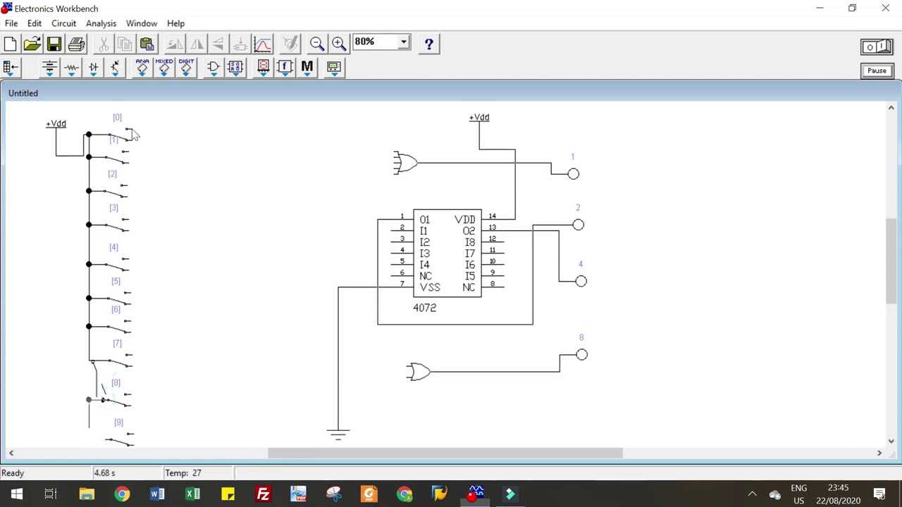 Belajar rangkaian encoder dengan Electronic Workbench - YouTube