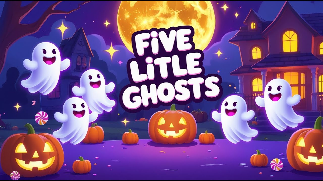 Five Little Ghosts 👻 | Fun Halloween Counting Song for Kids | Spooky ...