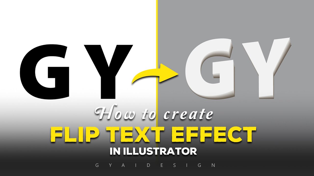 Illustrator tutorials - Flip Text Effect - YouTube