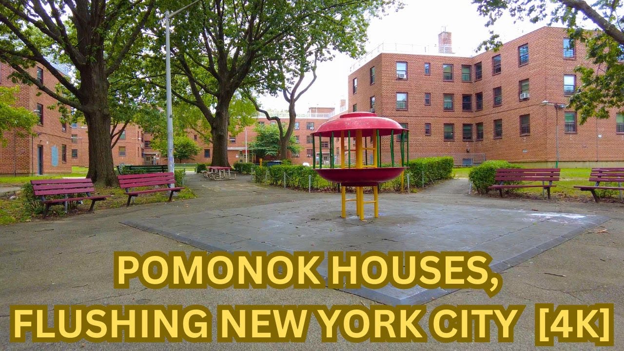 Life in Pomonok Housing Projects, Queens. New York City Walking Tour 4K ...