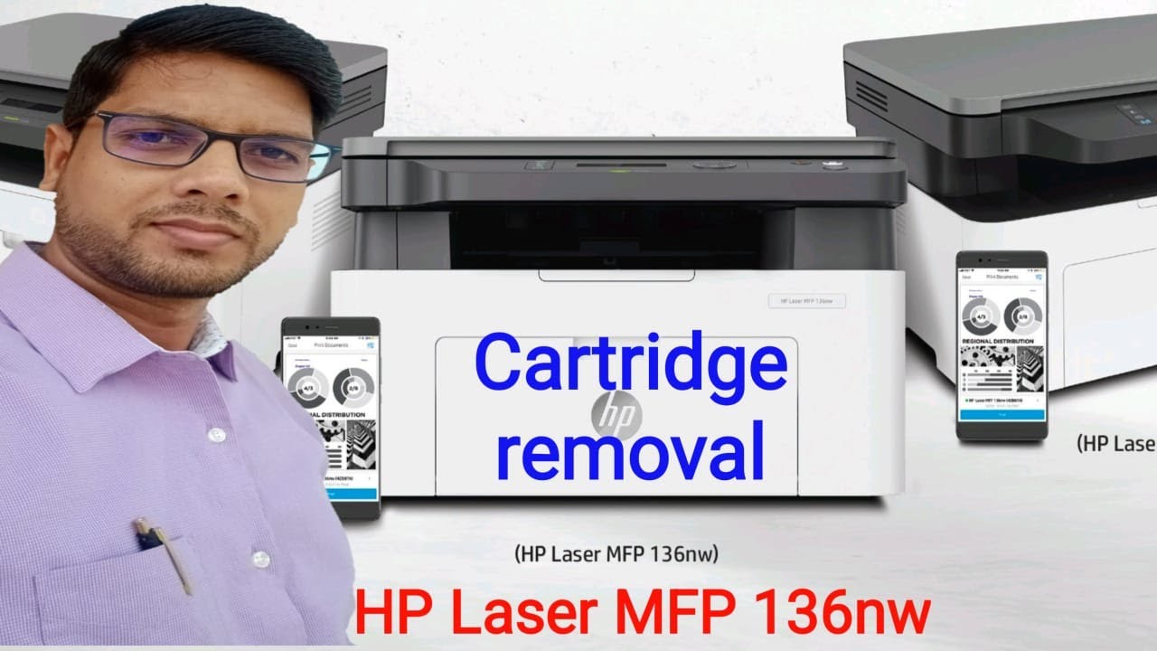 How to remove/insert cartridge from HP Printer ll HP Laser MFP 136nw ll ...