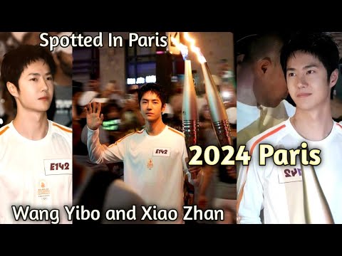 Shocking! Wang Yibo and Xiao Zhan Spotted Holding Torchbearer in Paris 2024 - YouTube