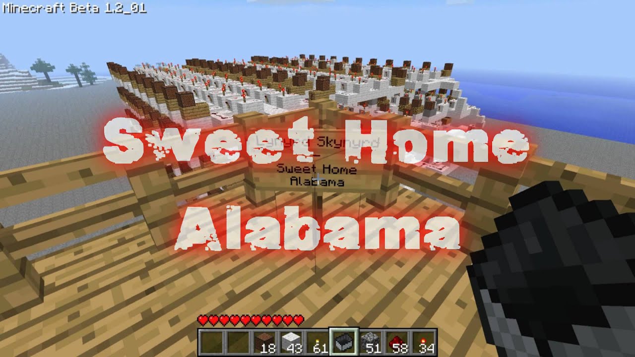Minecraft: Note Block Song: Sweet Home Alabama - YouTube
