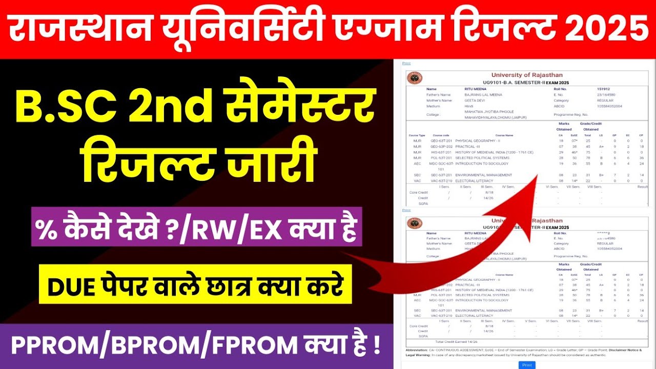 RU B.SC 2nd Semester 2025 Declare Huaa | RU B.SC B.COM 2nd Semester ...