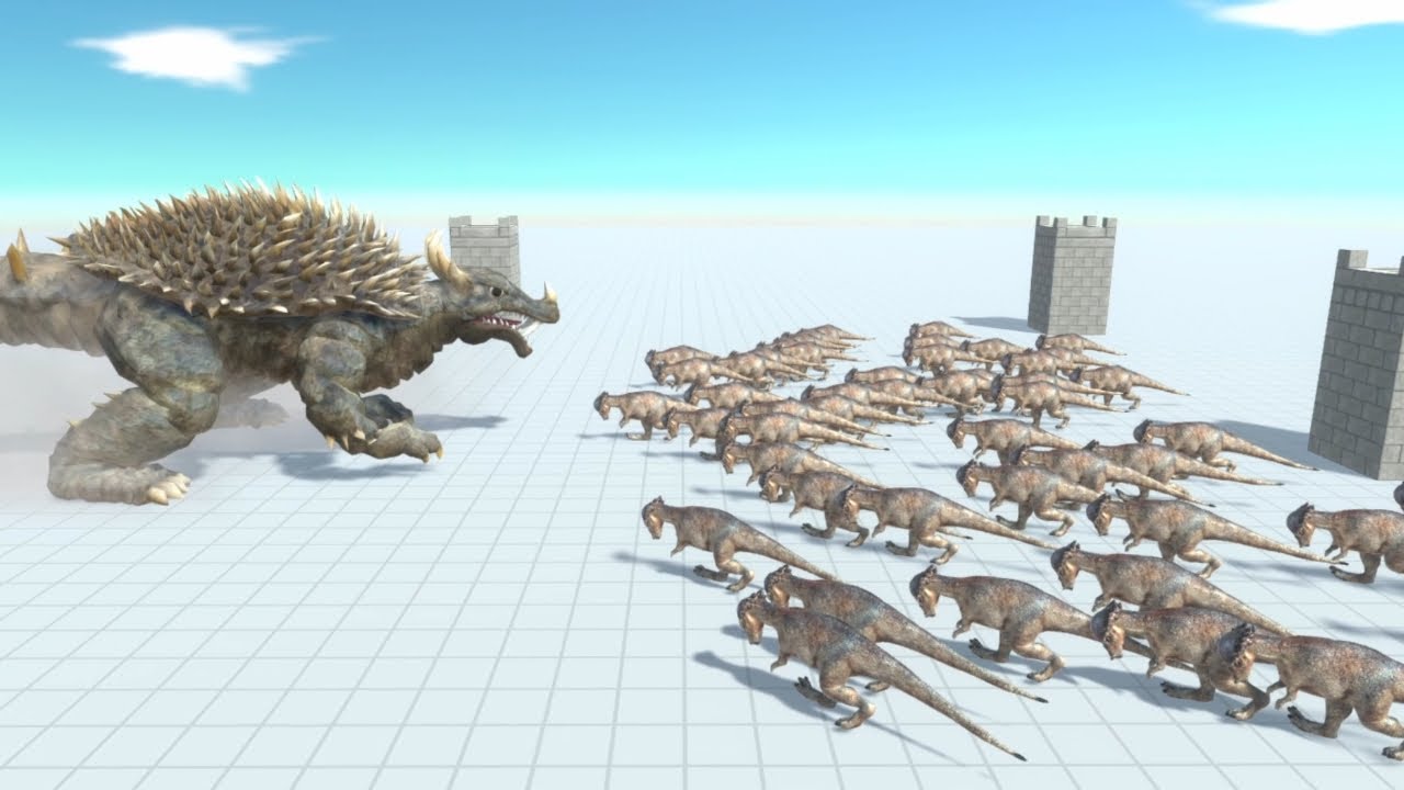 Anguirus vs Dinosaur Army ARBS Animal Revolt Battle Simulator - YouTube