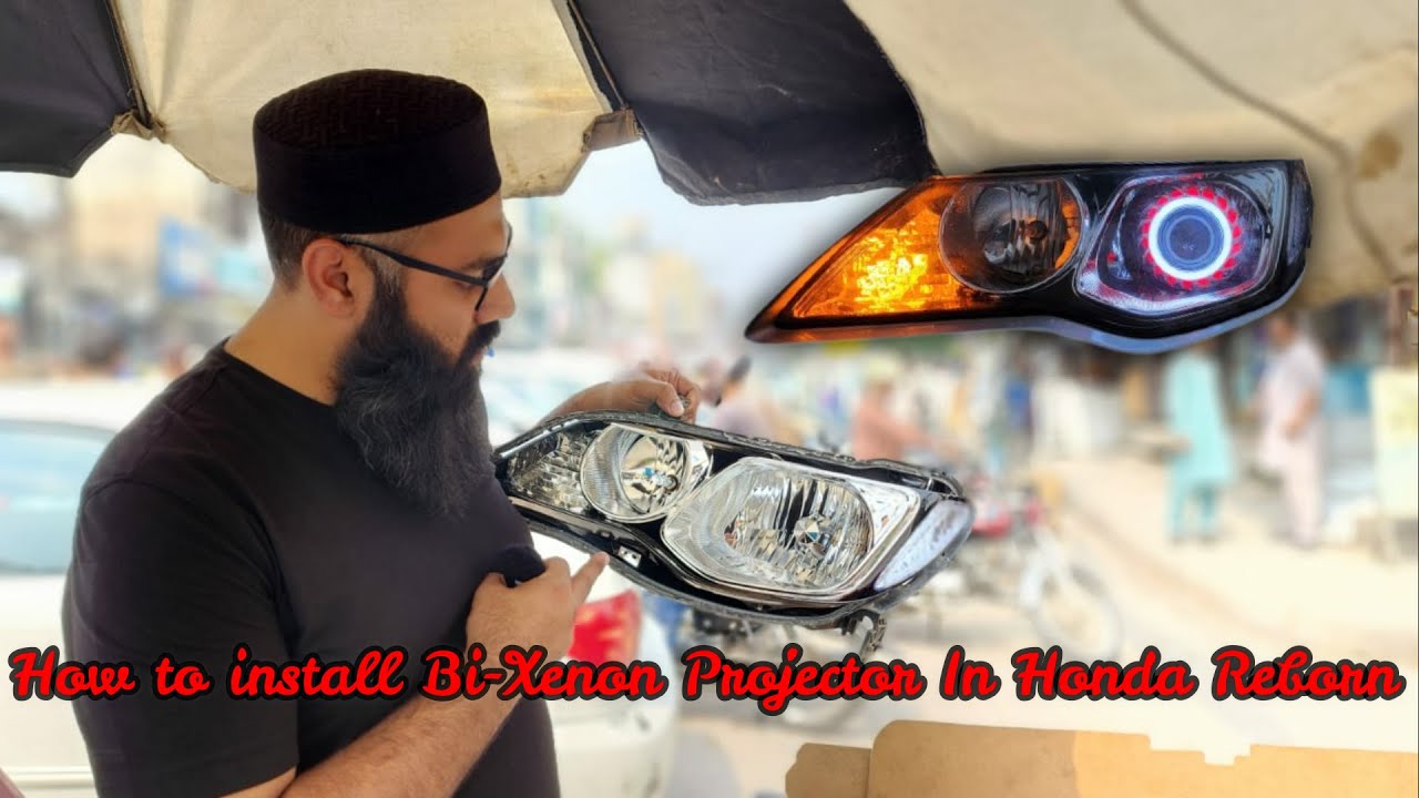 How to install Bi-Xenon Projector In Honda Reborn Neon Ring 55 Watt HID ...