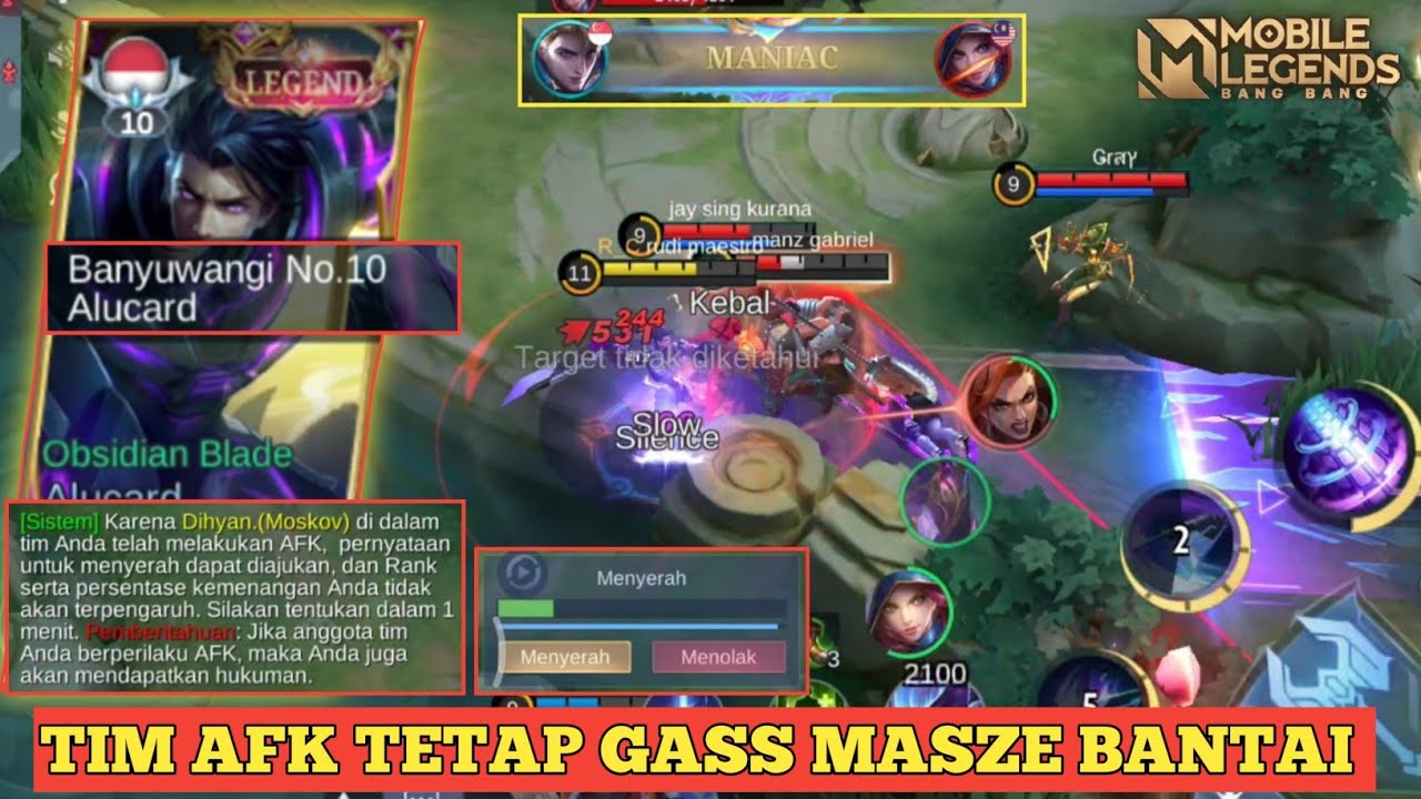 TERLALU SAKIT BUILD ALUCARD FULL DAMAGE‼️TIM AFK TETAP GAS BANTAI ...