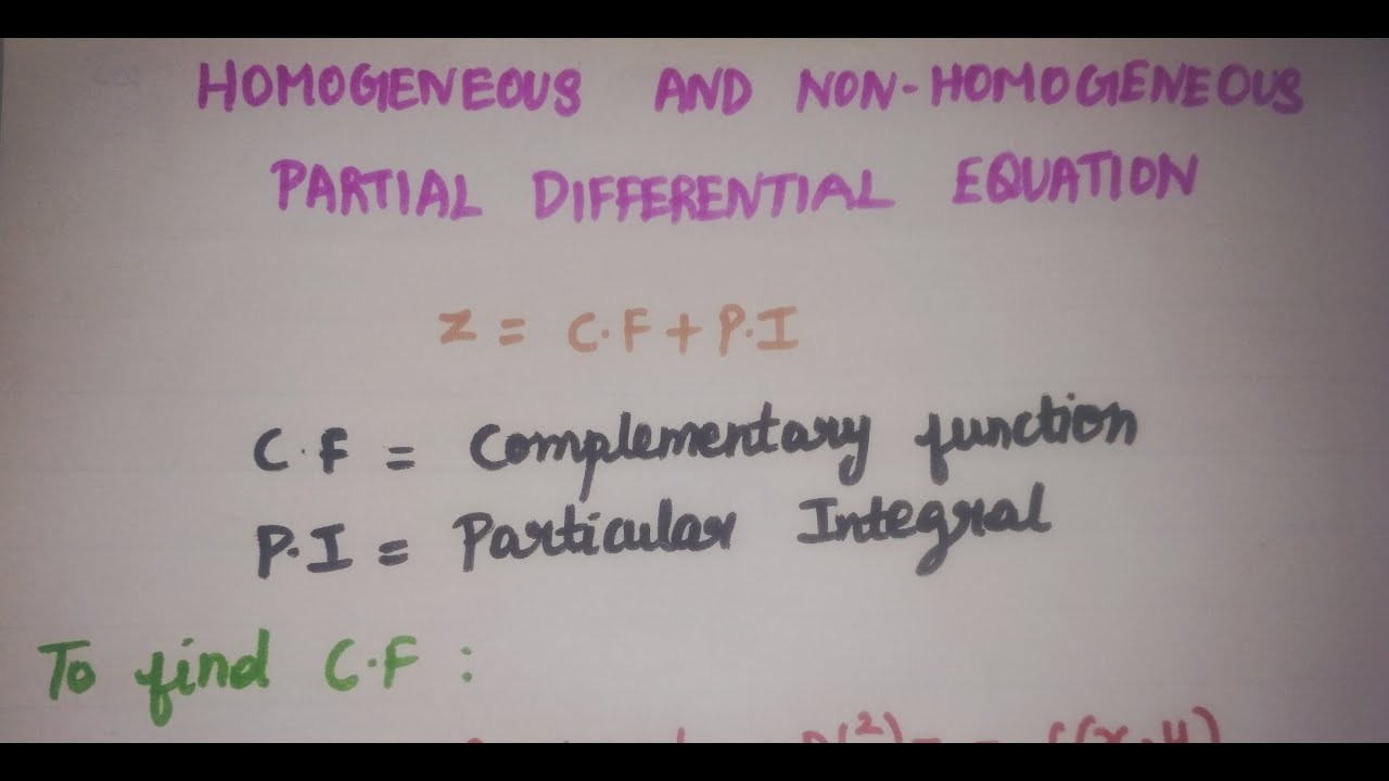 Homogeneous and Non homogeneous partial differential equation ...