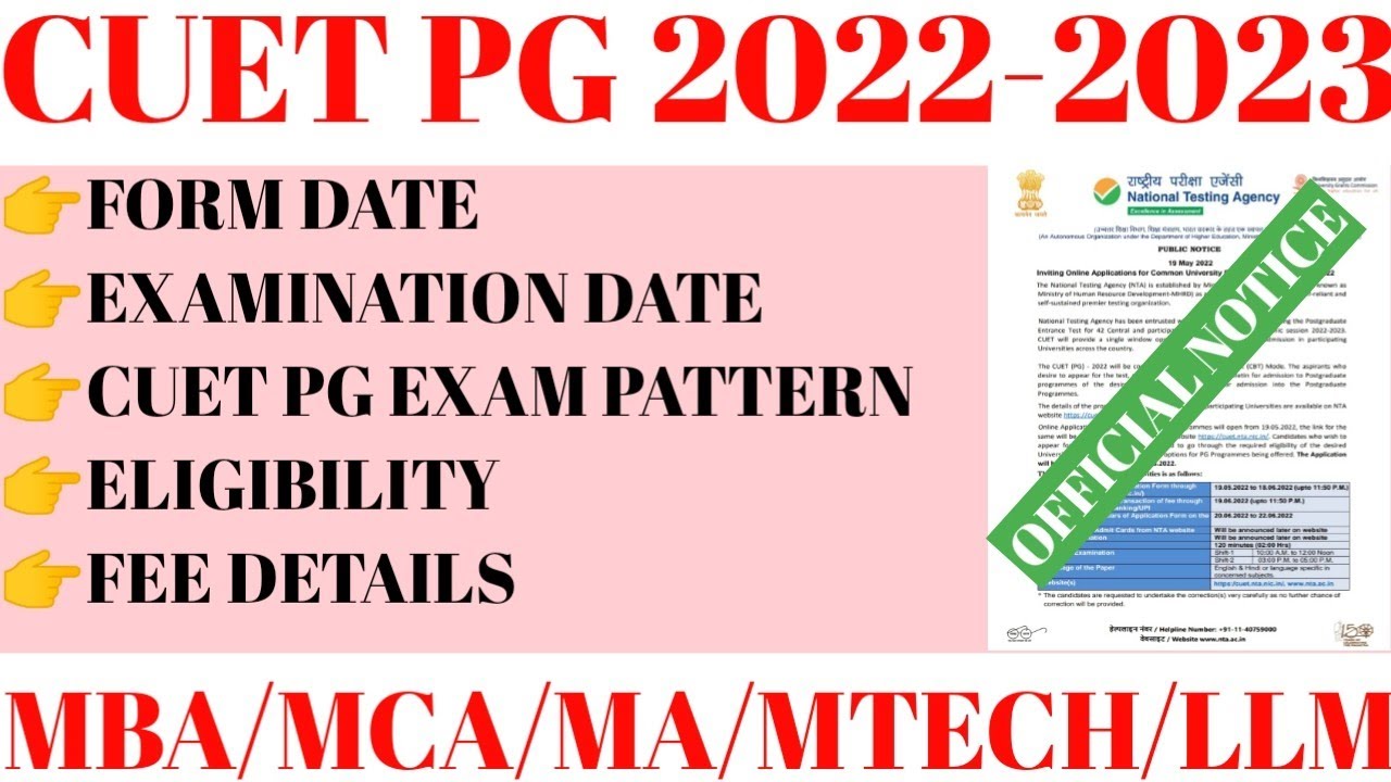 CUET PG 2022 || CUET PG EXAM EXAM PATTERN AND SYLLABUS || CUET PG ...