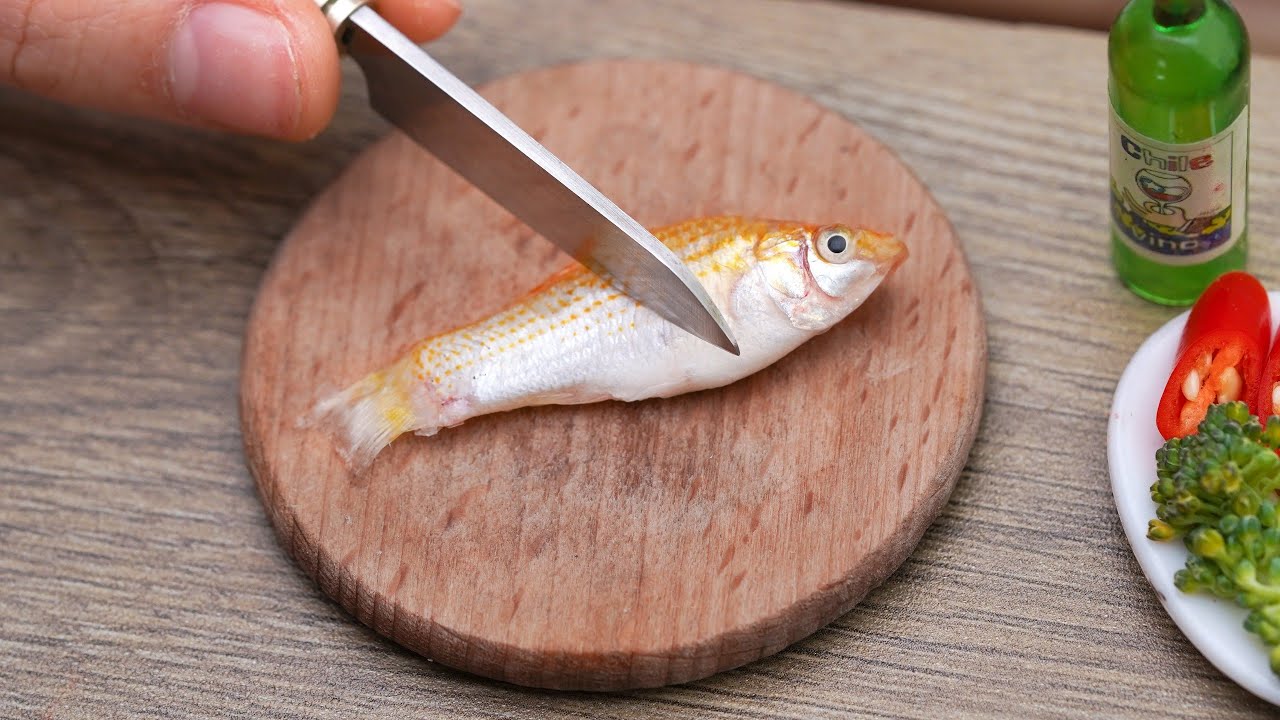 So Yummy Miniature Spicy Fried Fish | Amazing Tiny Cooking - YouTube