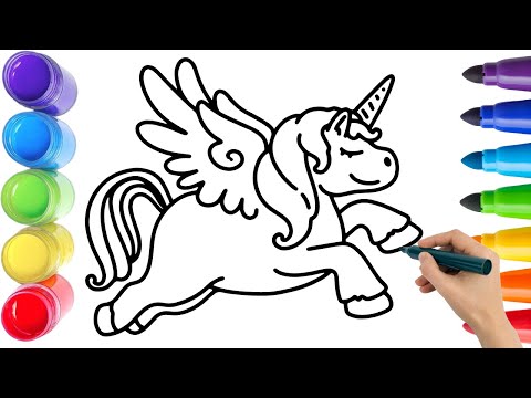 How to Draw unicorn Drawing, Painting & Coloring For Kids and Toddlers_🌈🎨