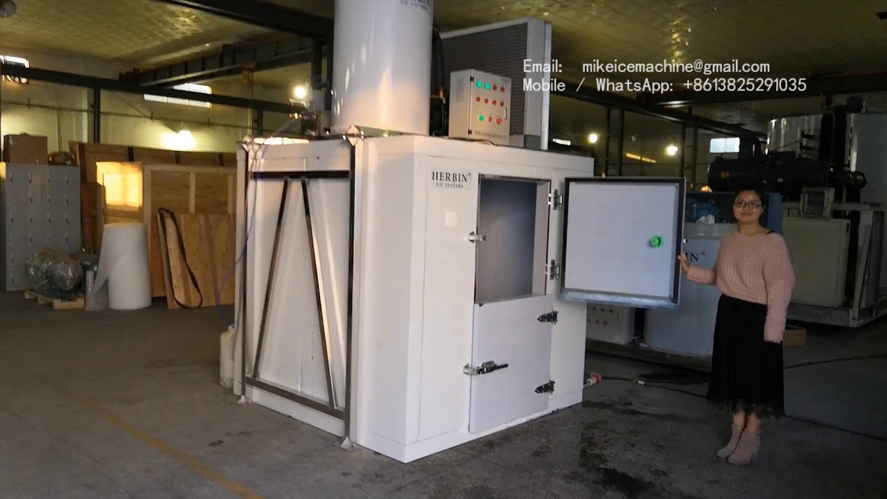 3T flake ice machine with 1.5T ice room, build ice plant - YouTube