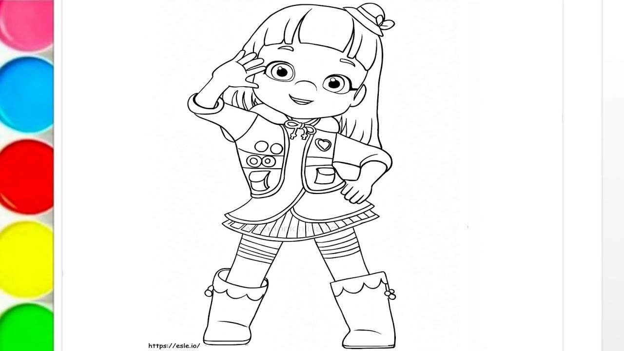 How to draw princess Ruby, Ruby princess drawing and colouring, Disney ...