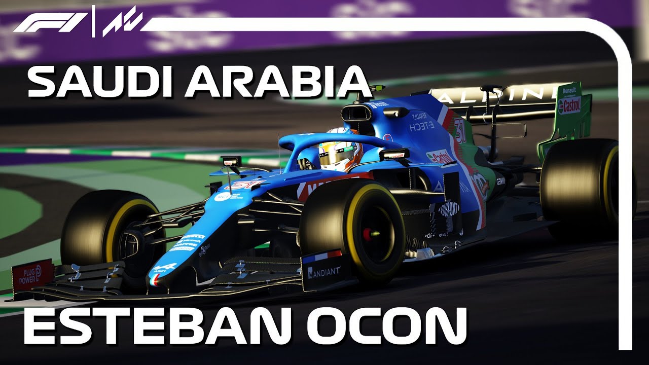 Esteban Ocon with Alpine Special Castrol Livery at Jeddah | Assetto ...