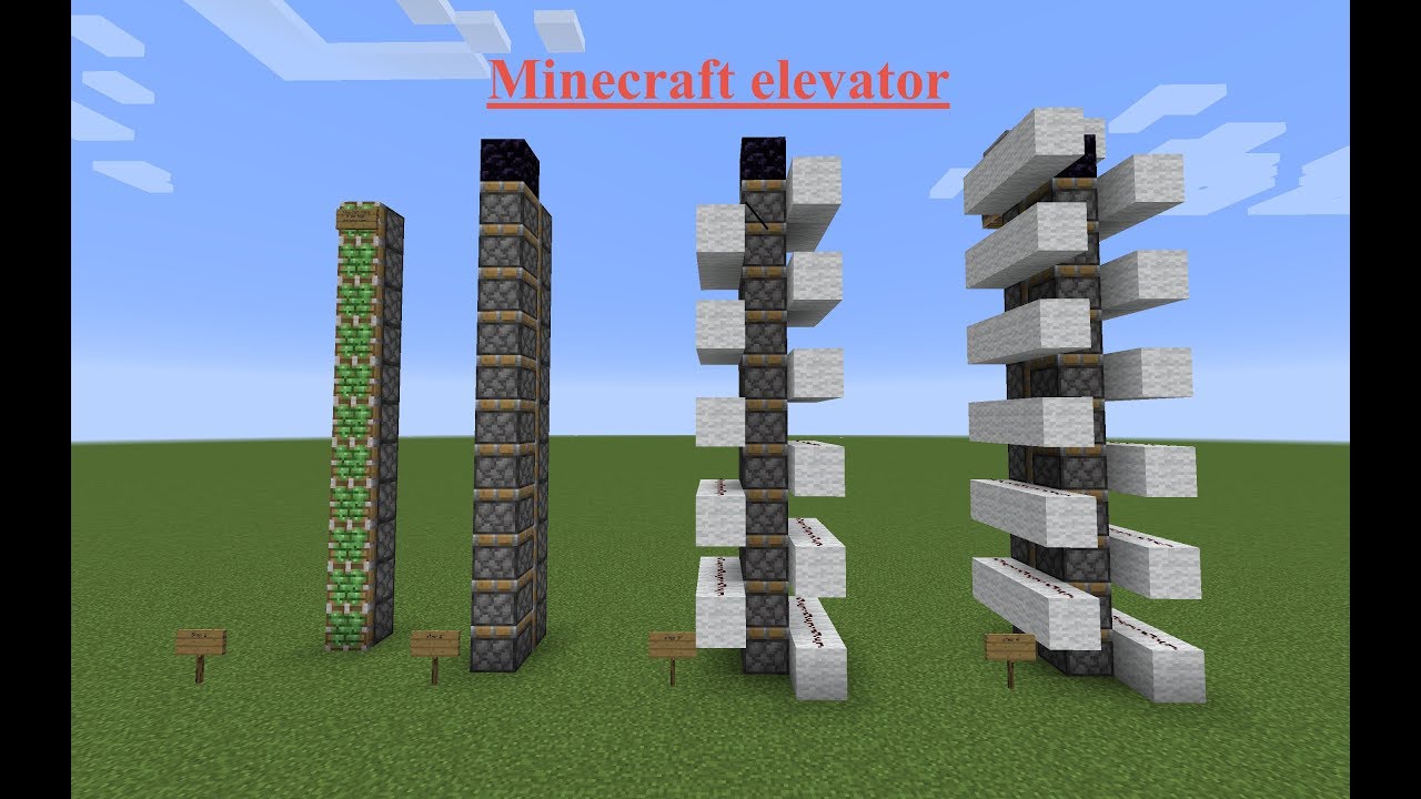 Minecraft elevator tutorial - YouTube