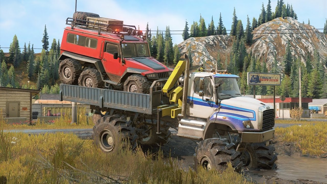 SnowRunner Mods - Monster Truck Freightliner 114 Big Wheel - Offroad ...
